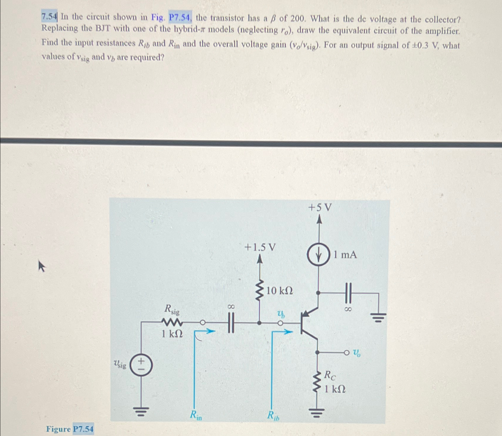 Solved 7.54 ﻿In the circuit shown in Fig. P7.54, ﻿the | Chegg.com