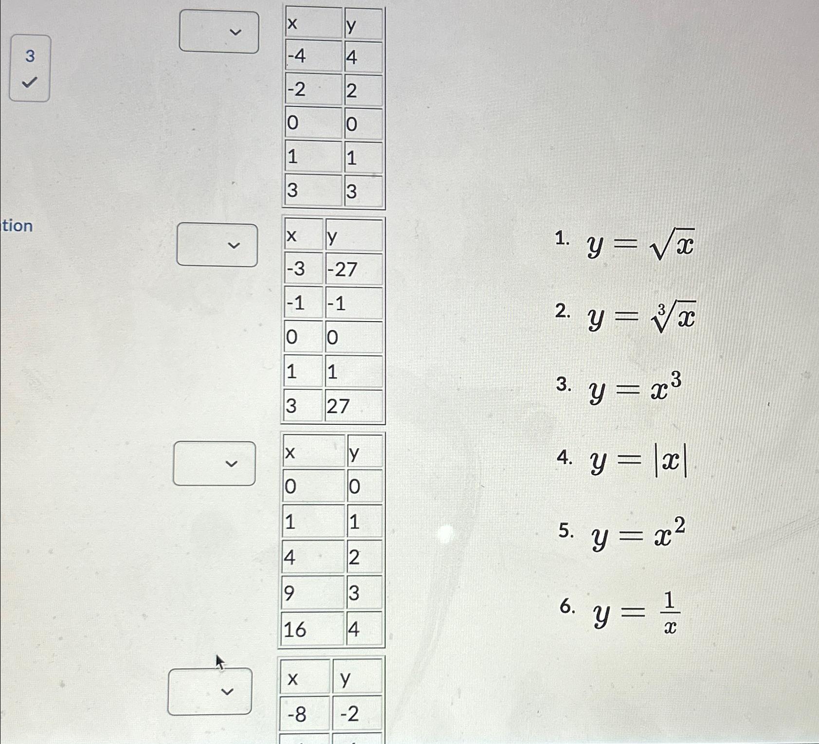 Solved 3\table[[x,y | Chegg.com