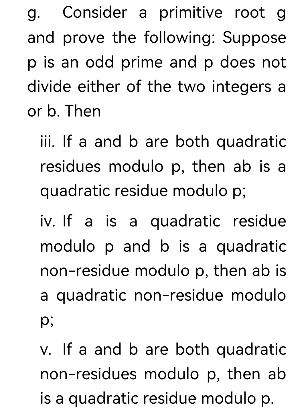 Solved Consider a primitive root and prove the following: | Chegg.com