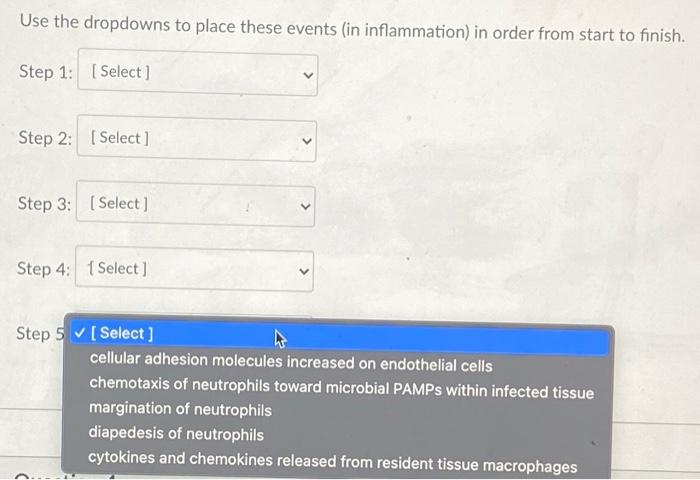 Solved Use the dropdowns to place these events (in | Chegg.com