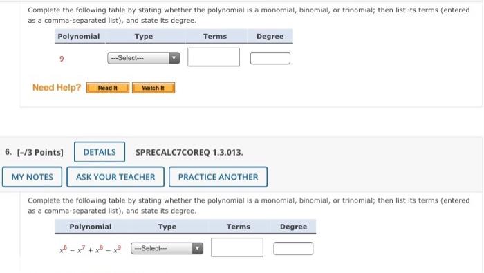 Solved Complete the following table by stating whether the | Chegg.com