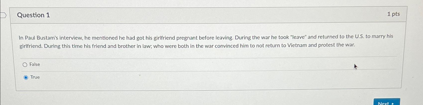 Solved Question 11 ﻿ptsIn Paul Bustam's interview, he | Chegg.com