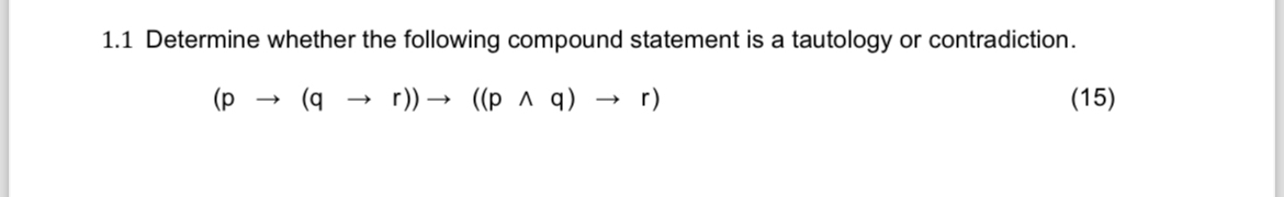 Solved 1.1 ﻿Determine whether the following compound | Chegg.com
