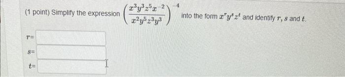 Solved (1 point) Simplify the expression | Chegg.com