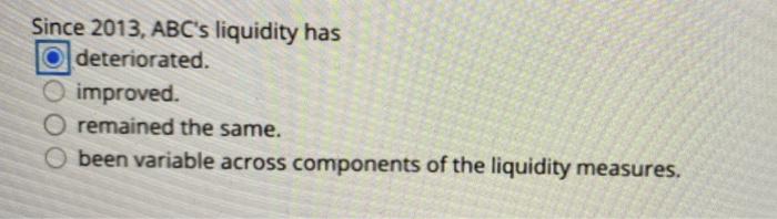 Question 2 Key Ratios for ABC, Inc. and Its Industry | Chegg.com