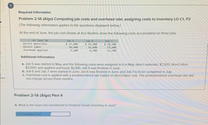 Solved Required information Problem 2-1A (Algo) Computing | Chegg.com