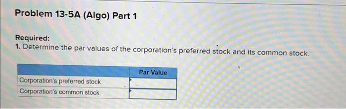 Solved Required information Problem 13-5A (Algo) Computing | Chegg.com