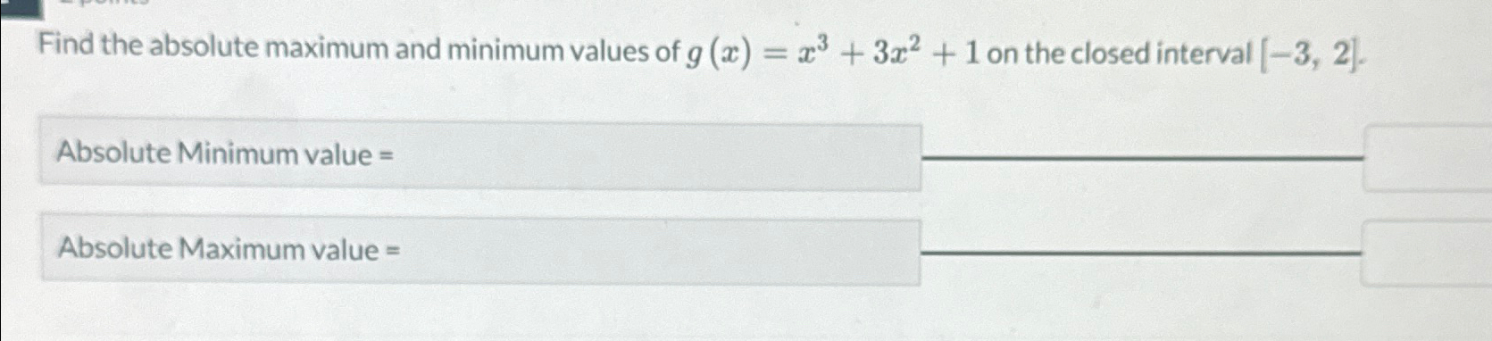 Solved Find the absolute maximum and minimum values of | Chegg.com