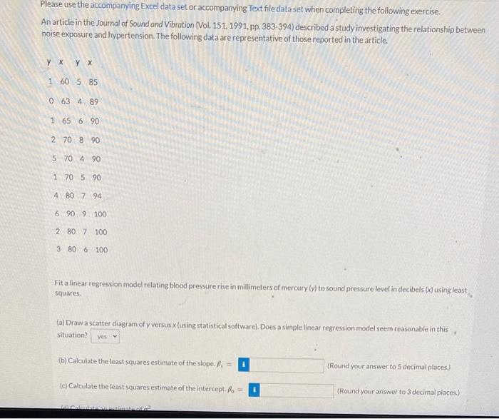 Solved Please use the accompanying Excel data set or | Chegg.com