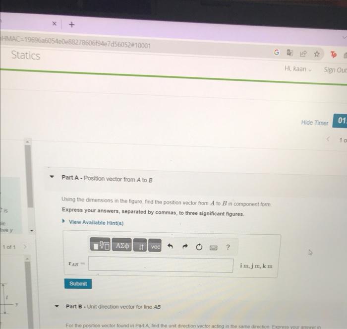Learning Goal: To find a position vector between two | Chegg.com