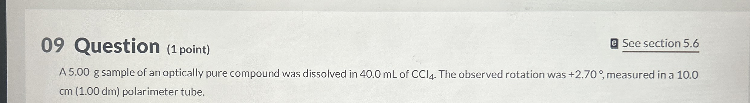 Solved 09 ﻿Question (1 ﻿point)A 5.00 ﻿g sample of an | Chegg.com