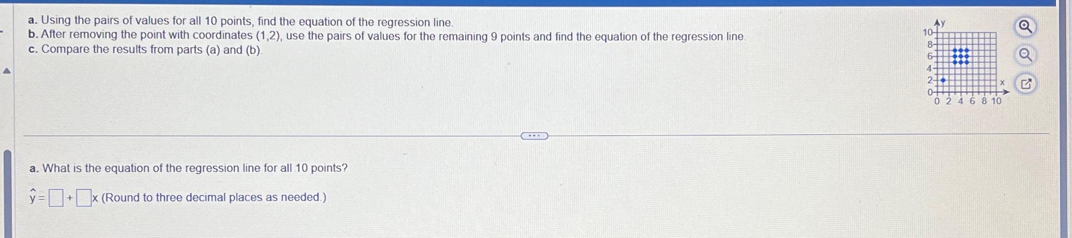 a. ﻿Using the pairs of values for all 10 ﻿points, | Chegg.com
