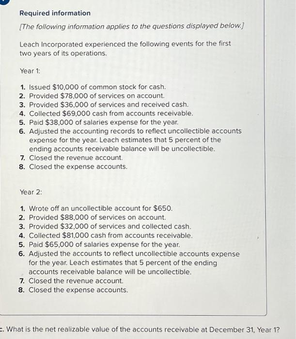 Solved Required information [The following information | Chegg.com