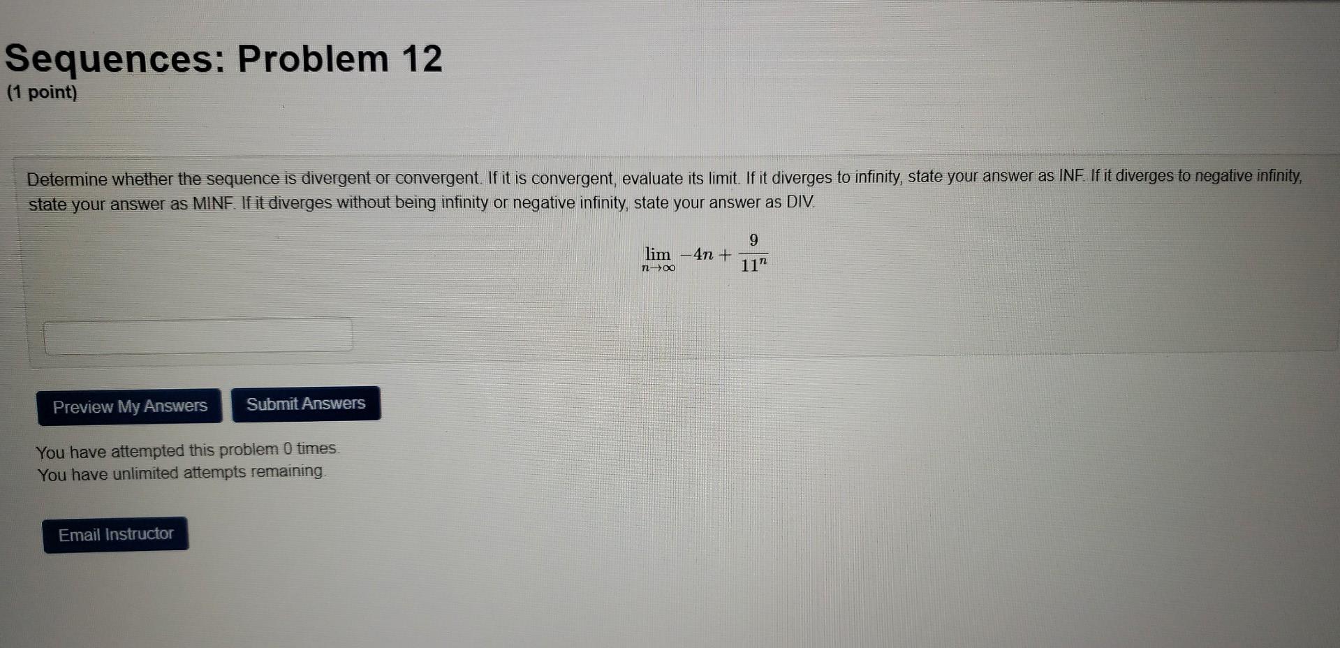 Solved Sequences: Problem 12 (1 point) Determine whether the | Chegg.com