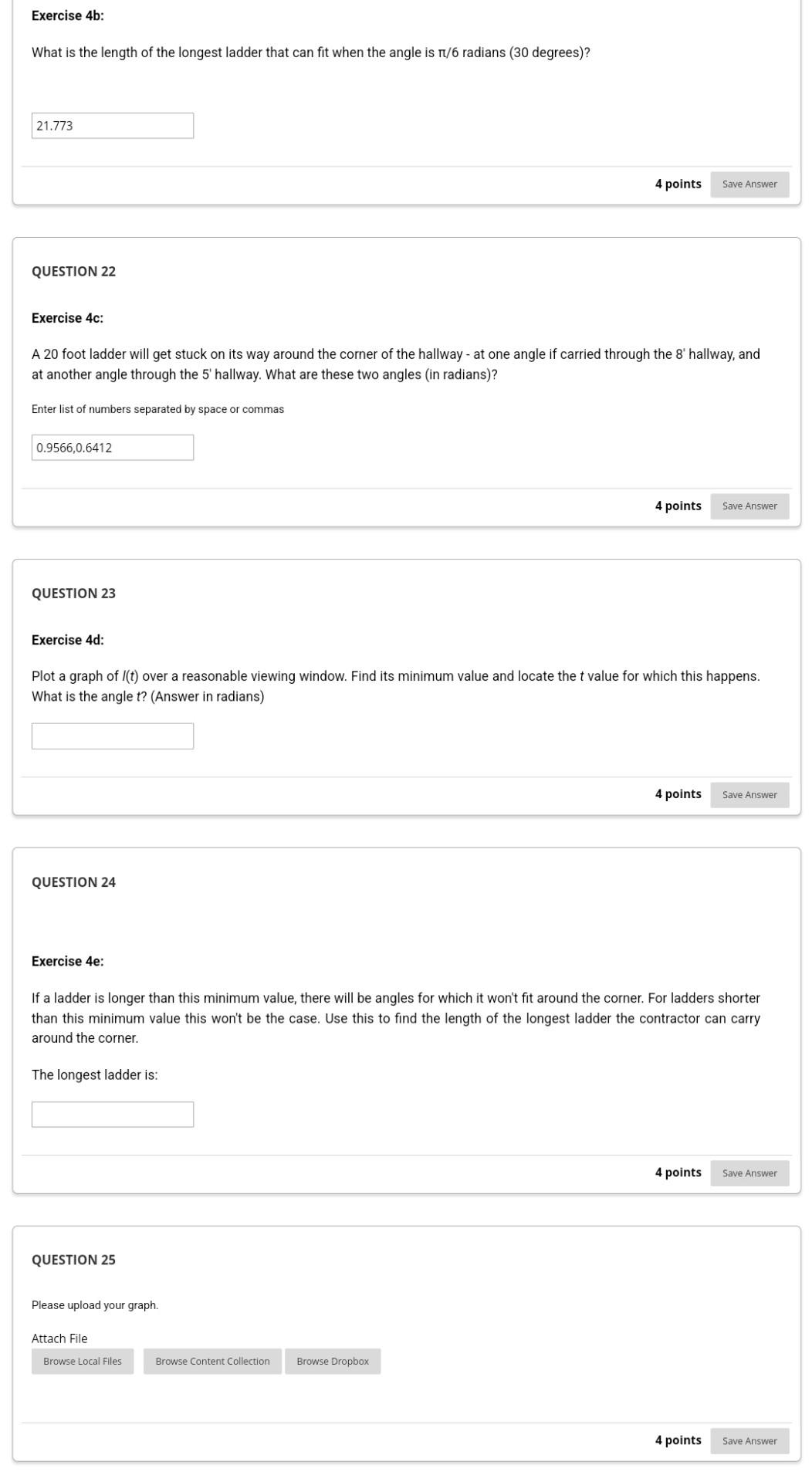 Solved Exercise 4a: The ladder problem A two-dimensional | Chegg.com