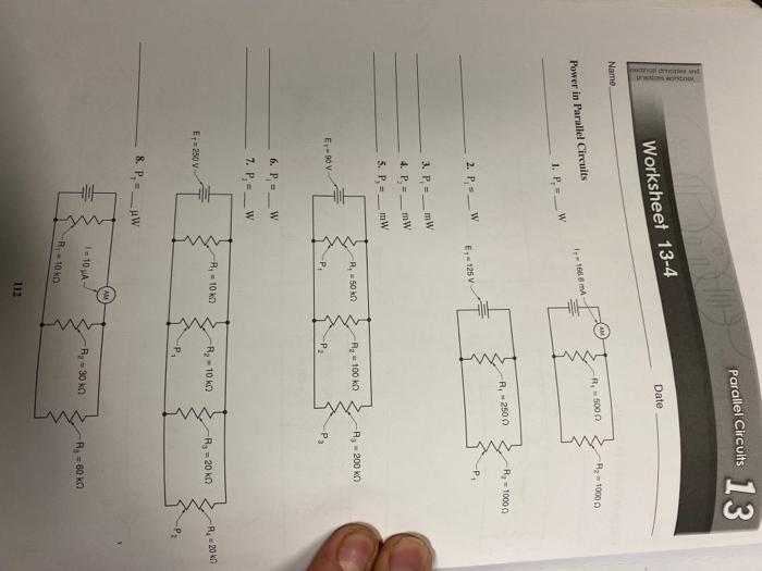 Solved Current in Parallel Circuits 1. Avemete it A=mA 2. | Chegg.com