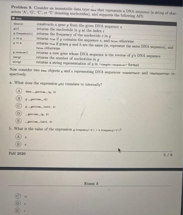 Solved Problem 9 Consider An Immutable Data Type One That