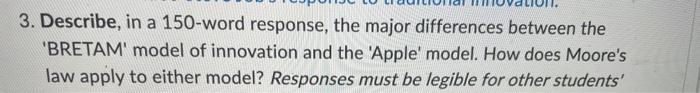 Solved 3. Describe, in a 150-word response, the major | Chegg.com