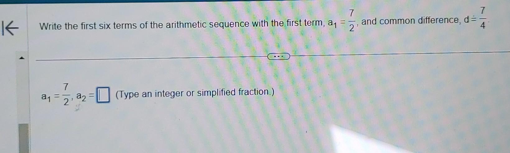 Solved Write the first six terms of the arithmetic sequence | Chegg.com