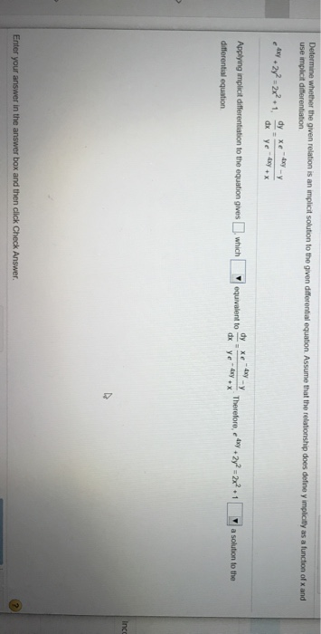 Solved Determine whether the given relation is an implicit | Chegg.com