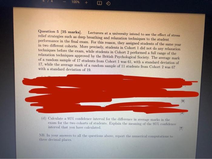Solved Question 5 [25 marks]. Lecturers at a university | Chegg.com