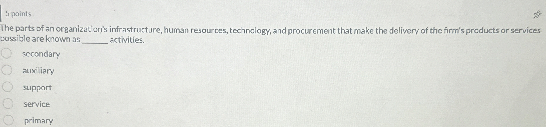 Solved 5 ﻿pointsThe parts of an organization's | Chegg.com