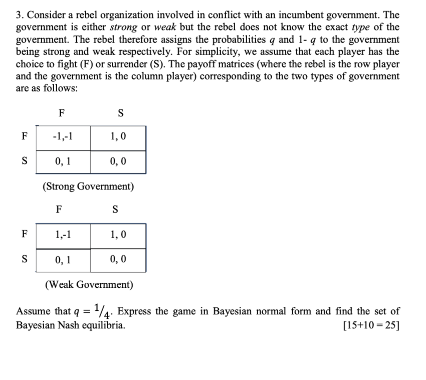 Solved 3. ﻿Consider a rebel organization involved in | Chegg.com