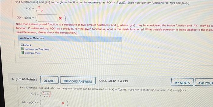 Solved Find functions f(x) and g(x) so the given function | Chegg.com