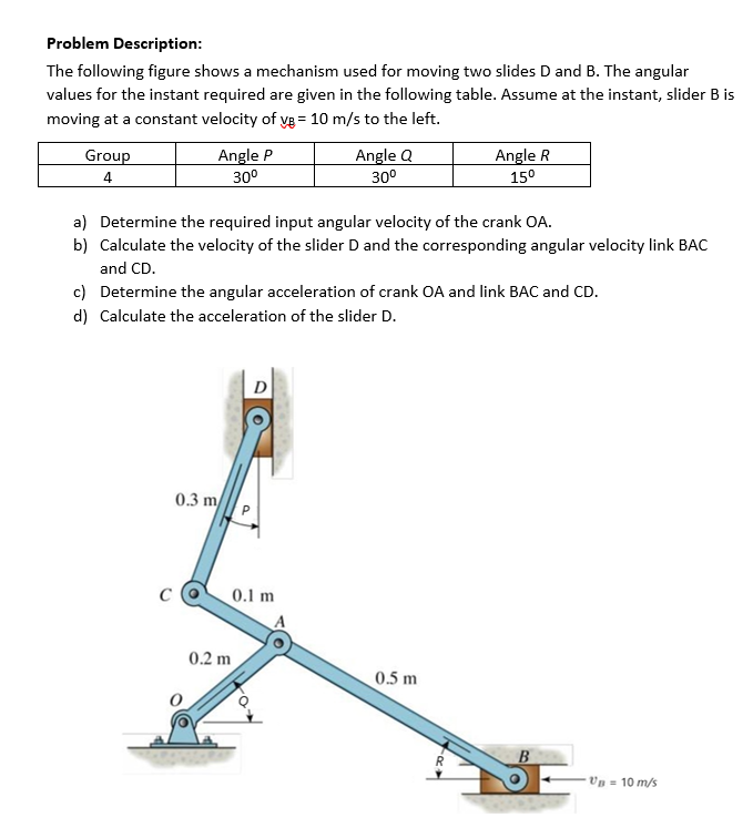 Solved a) ﻿Determine the required input angular velocity of | Chegg.com