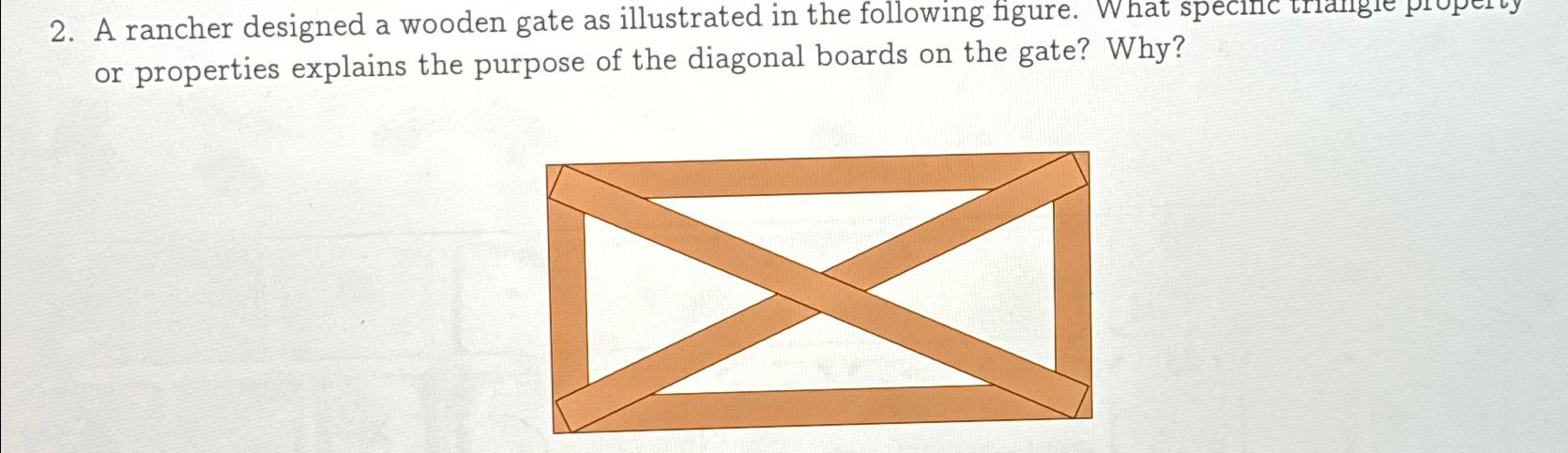Solved A rancher designed a wooden gate as illustrated in | Chegg.com