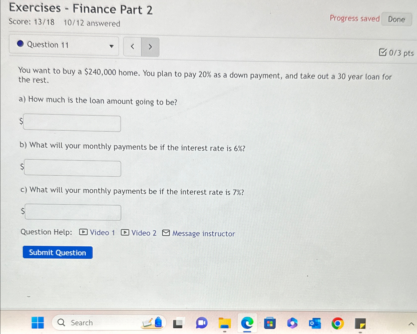 Solved Exercises - ﻿Finance Part 2Score: 1318,1012 | Chegg.com