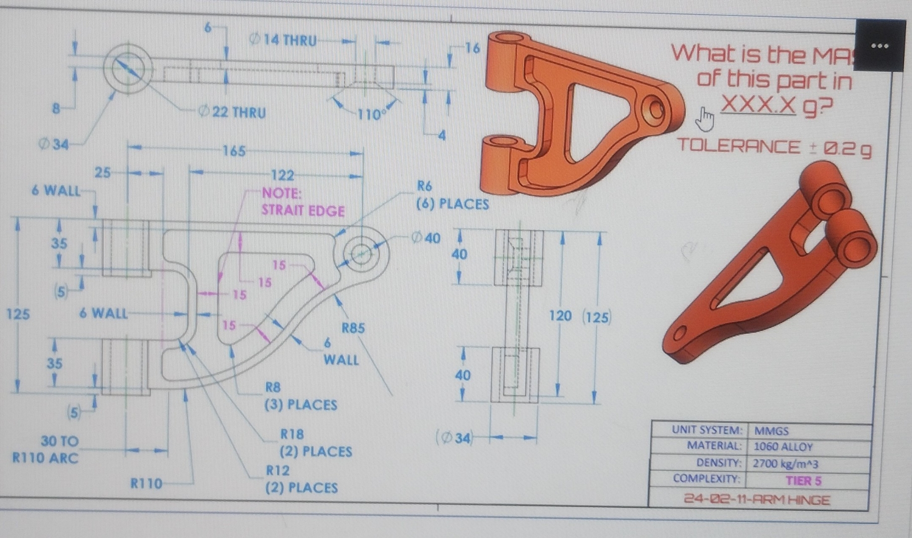 Solved help me model this part with solidworks 2019-20 ﻿with | Chegg.com