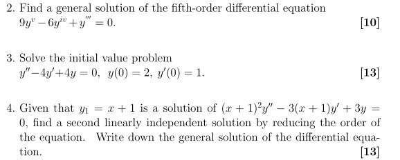 Solved 2. Find a general solution of the fifth-order | Chegg.com