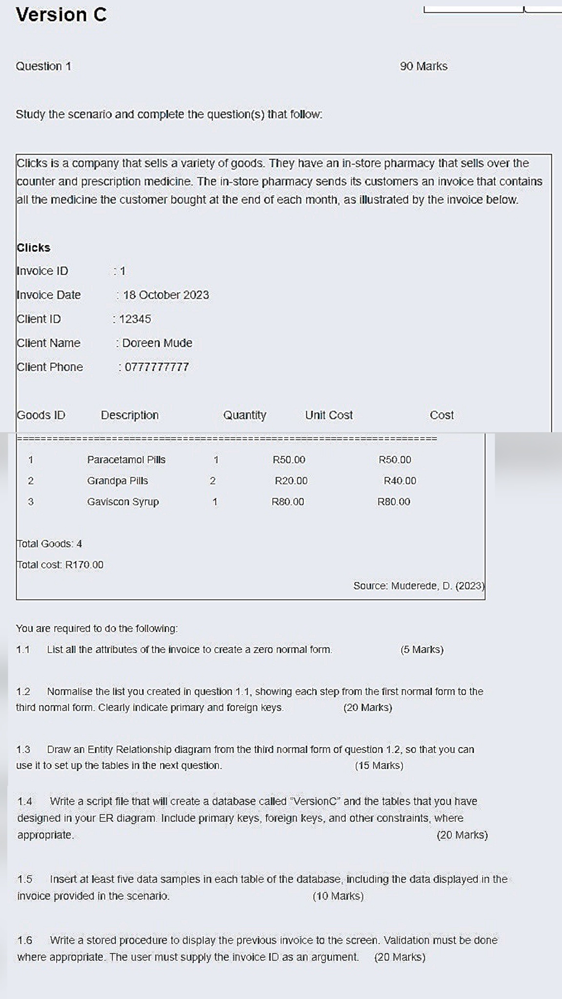Solved Version CQuestion 190 ﻿MarksStudy the scenario and | Chegg.com