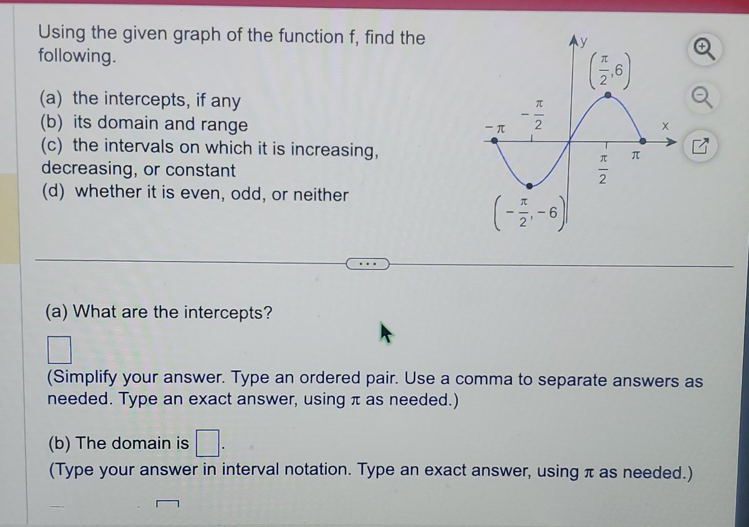 Solved Using the given graph of the function f, find the | Chegg.com