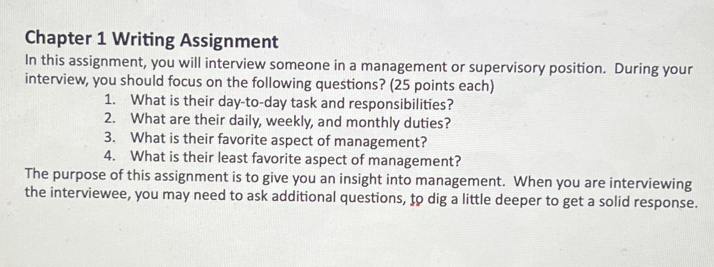 Solved Chapter 1 ﻿Writing AssignmentIn this assignment, you | Chegg.com