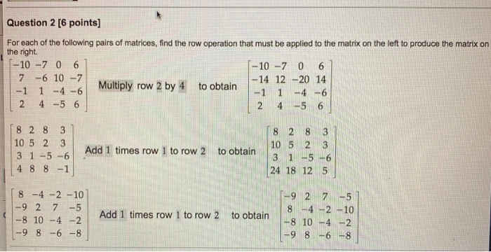 Solved Question 2 [6 points] For each of the following pairs | Chegg.com