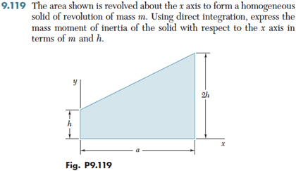 Solved The area shown is revolved about the x axis to form a | Chegg.com