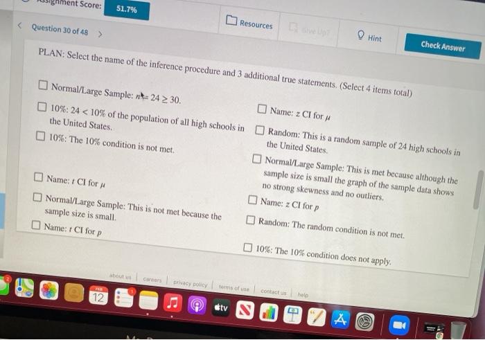 Solved Assignment Score: 51.7% Resources Hint Check Answer | Chegg.com