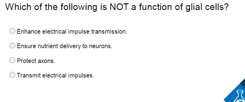 Solved Which of the following is NOT a function of glial | Chegg.com