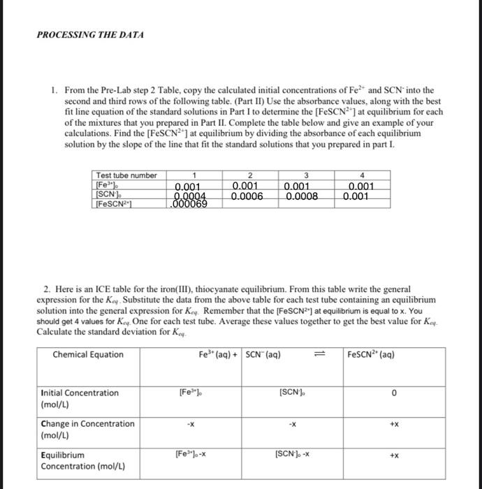 LC CHE 169 Exp. #10 The Determination of an | Chegg.com