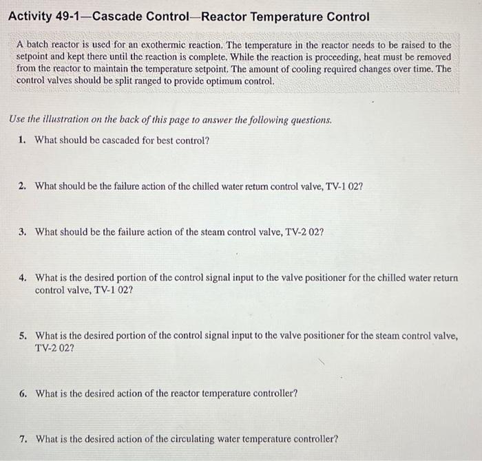 Solved A batch reactor is used for an exothermic reaction. | Chegg.com