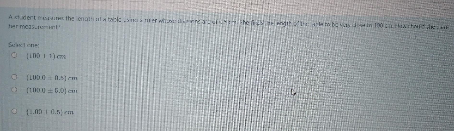 Solved A student measures the length of a table using a | Chegg.com