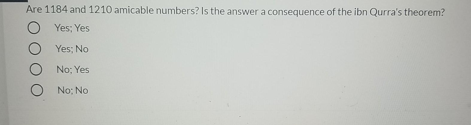Solved Are 1184 and 1210 amicable numbers? Is the answer a | Chegg.com