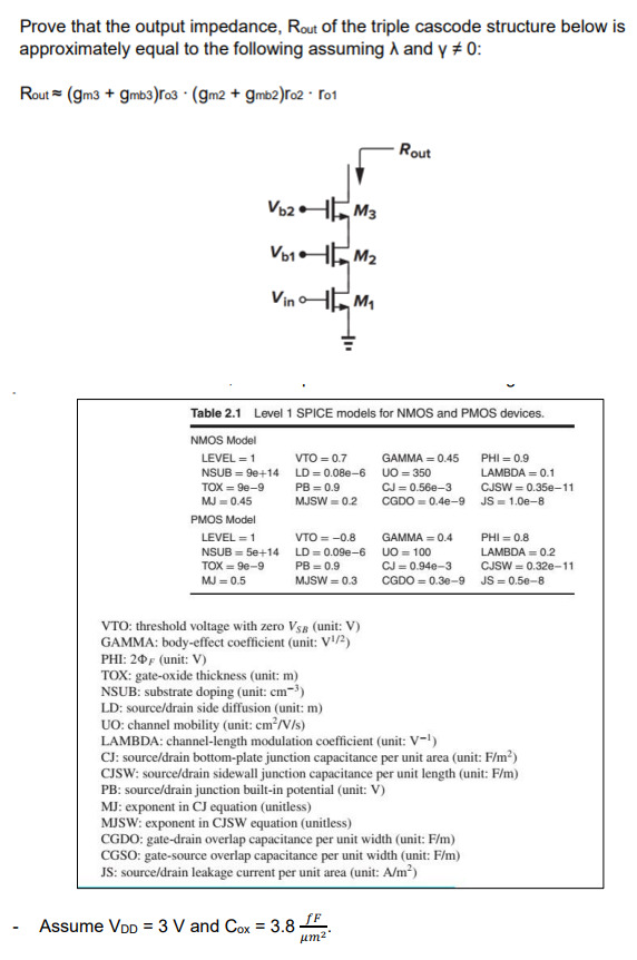 Prove that the output impedance, Rout ﻿of the triple | Chegg.com