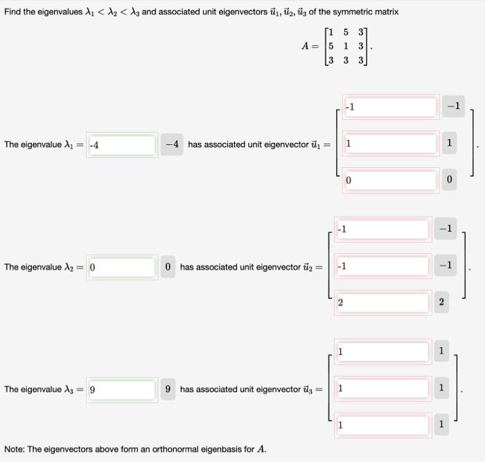 Solved Find the eigenvalues λ1