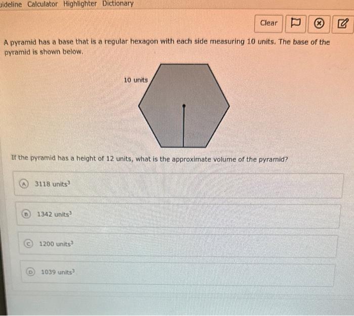 Solved A pyramid has a base that is a regular hexagon with | Chegg.com