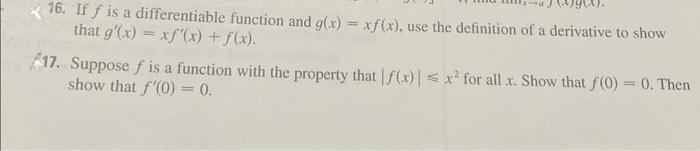 Solved 16. If f is a differentiable function and g(x)=xf(x), | Chegg.com