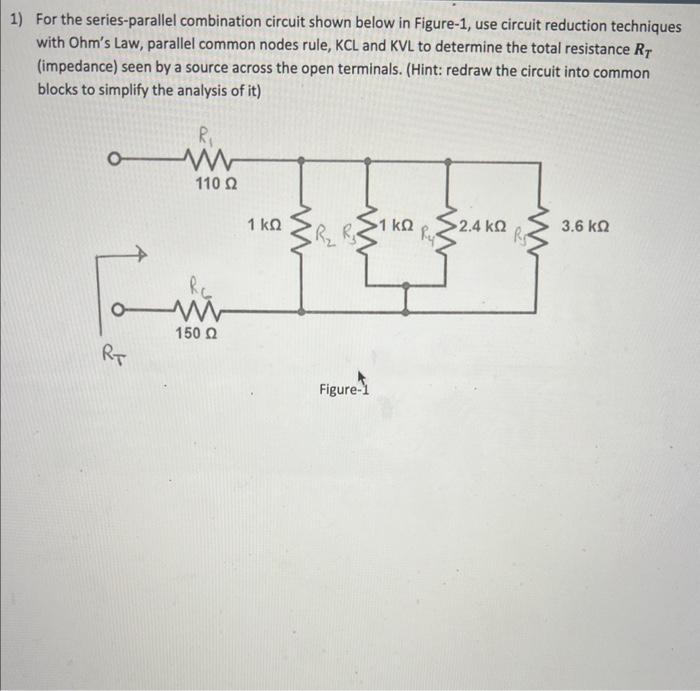 Solved For the series-parallel combination circuit shown | Chegg.com