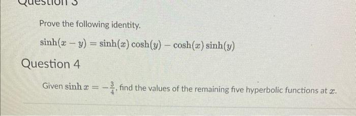 Solved Prove the following identity. | Chegg.com